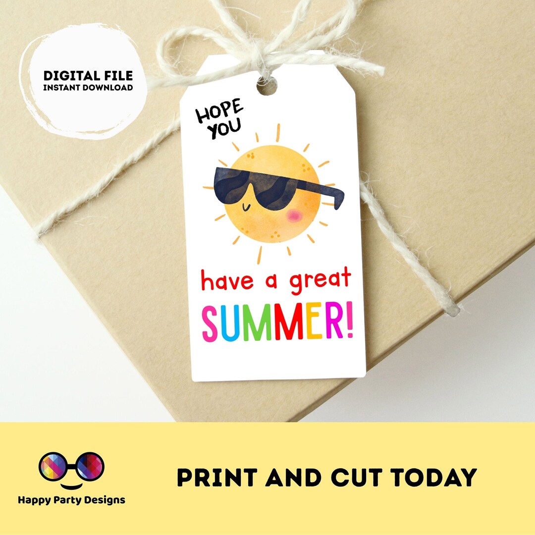 Instant Download End of School Year Tag | Summer Tags | Printable ...