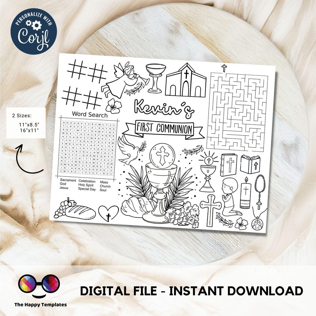 Editable First Communion Coloring Page | First Community Activity Page ...