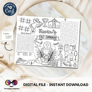 Editable First Communion Coloring Page | First Community Activity Page ...