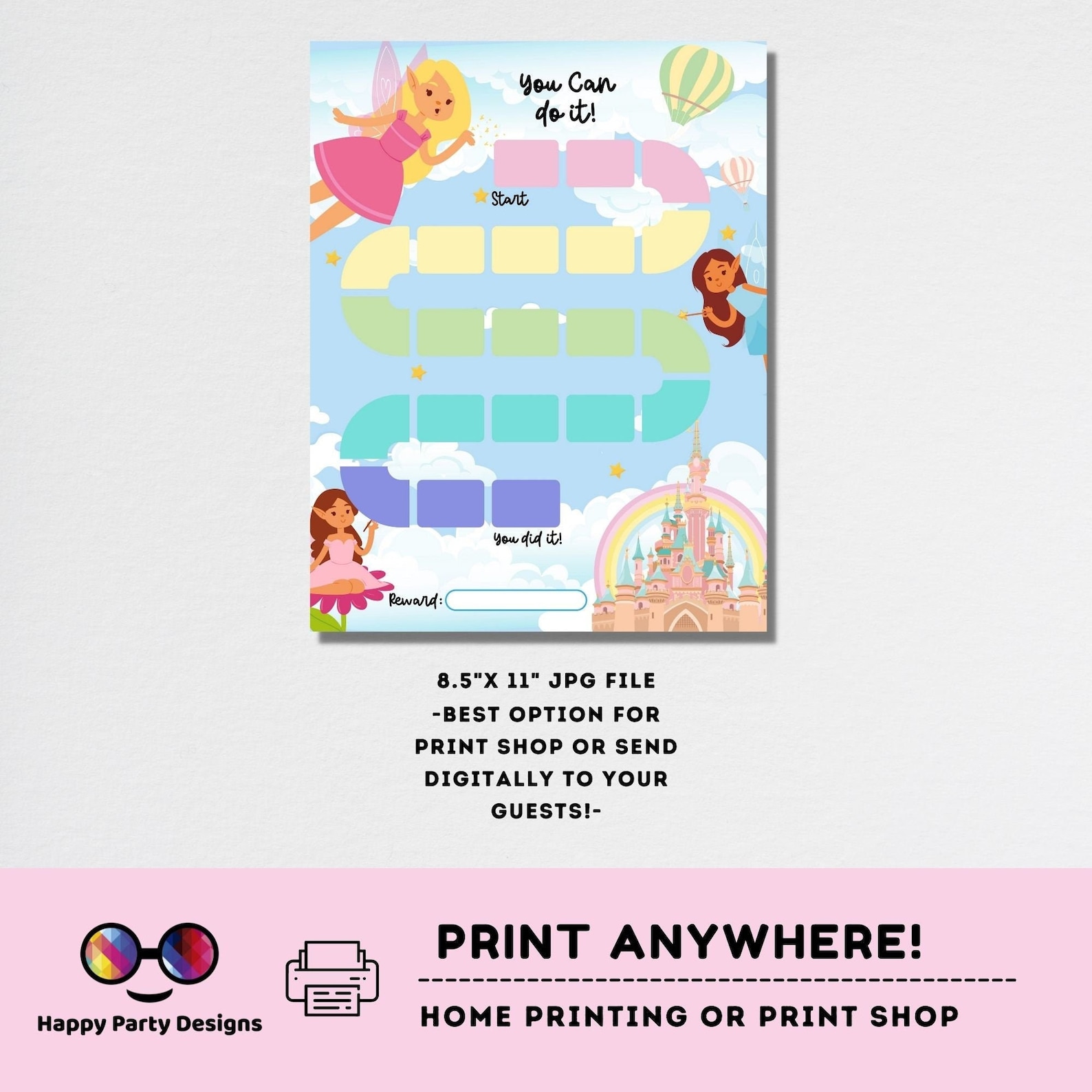 Printable Fairies Reward Chart Behavior Chart Daily Chore Chart Girl ...