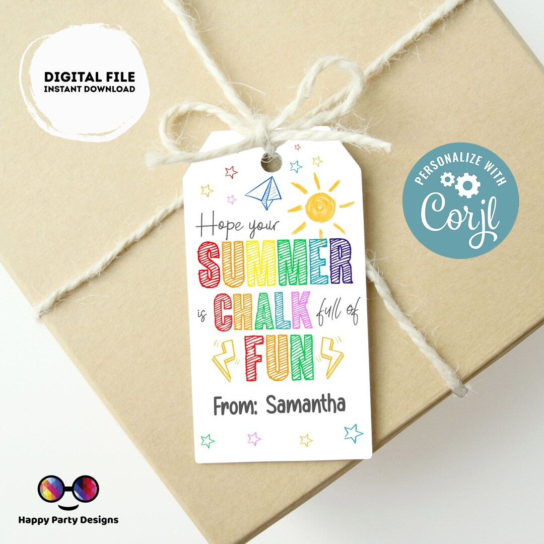 Chalk Full of Fun Gift Tags | End of Year Gift Tags for Students | PTO ...