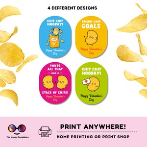 Valentine Tag for School Classmates | for Snack Size Chips Tag ...