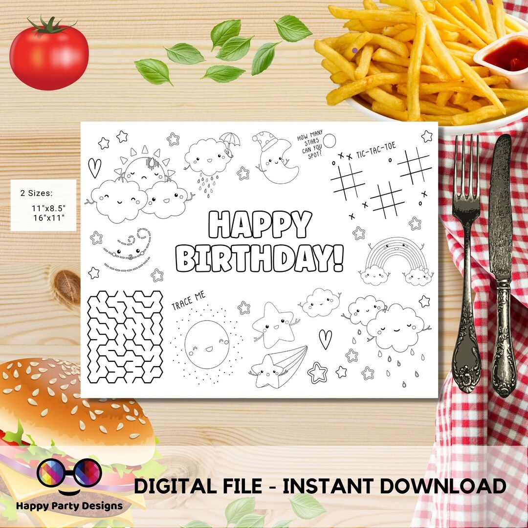 Weather Coloring Activity Page Instant Download | Weather Party Weather ...