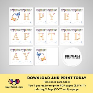 Happy Birthday Wildflower Banner | Wildflower Party | First Birthday ...