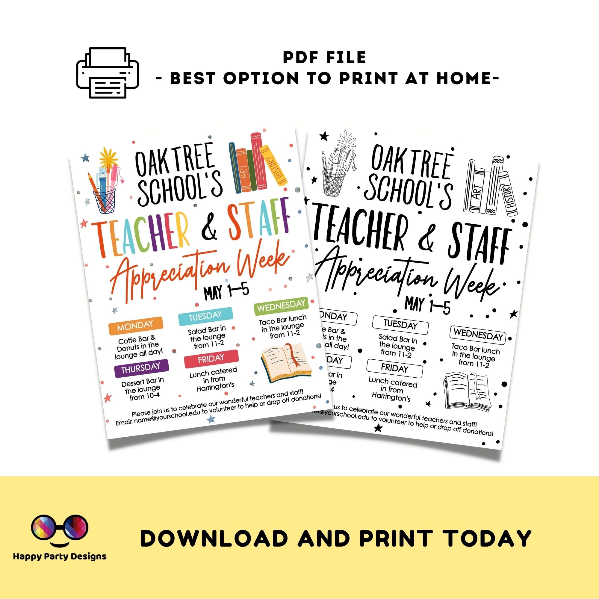 Editable Teacher Appreciation Week Itinerary Poster Teacher - Etsy