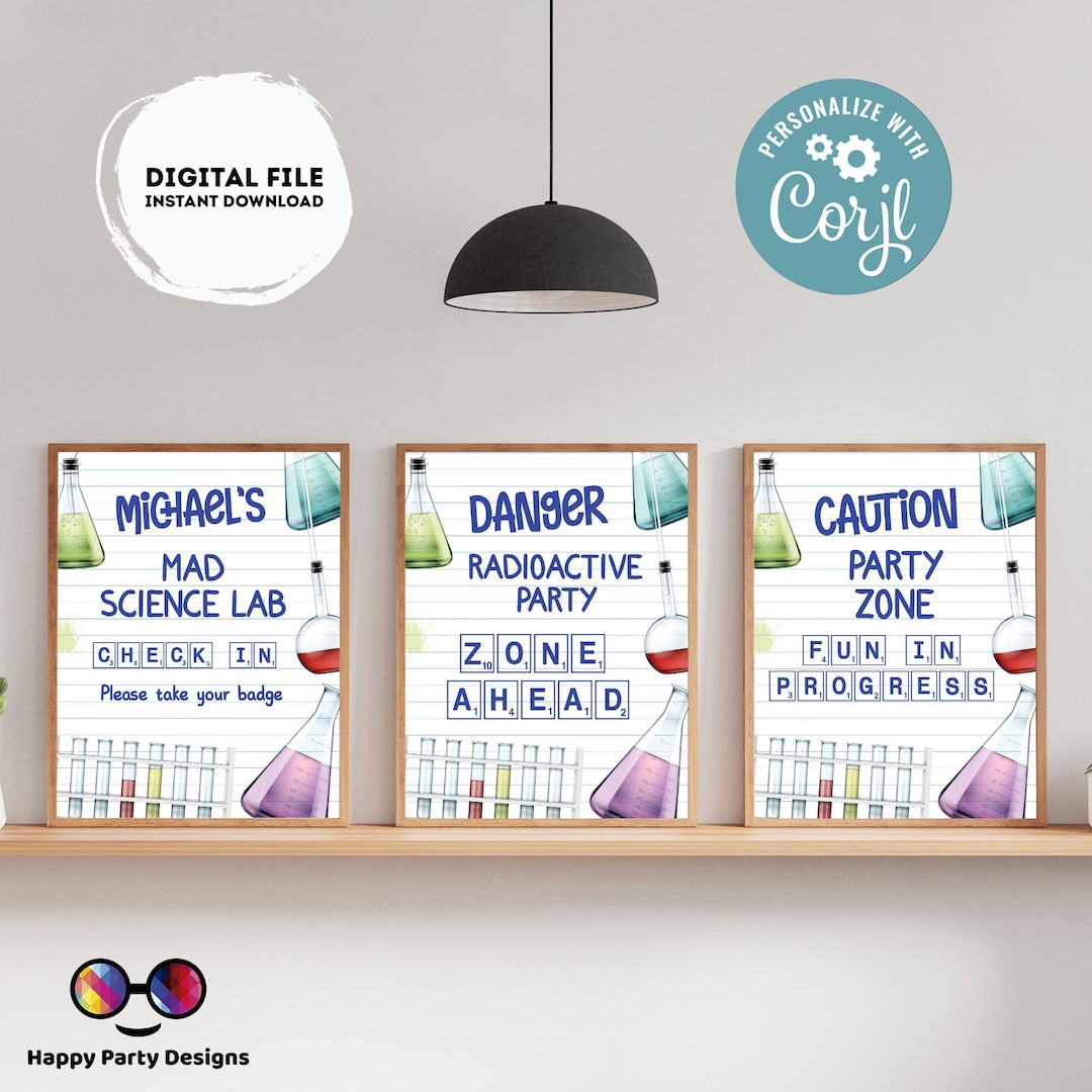 Editable Science Sign | Mad Scientist Sign | Science Birthday | Science ...