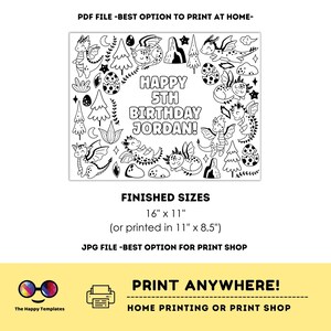 Editable Baby Mystical Dragons Coloring Page | Dragons Placemat ...