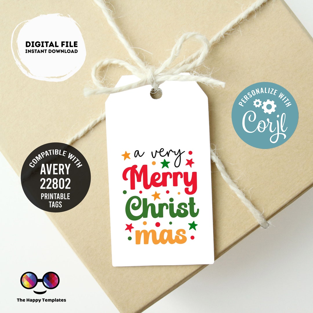 A Very Merry Christmas Editable Favor Tags | Winter Thank You Tags ...