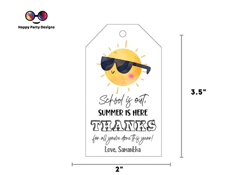 Teacher Appreciation Gift Tag Template Editable Sunshine - Etsy