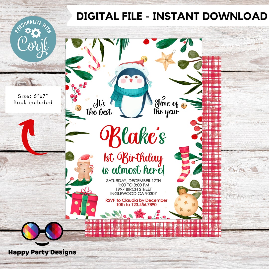 Editable It's the Best Time of the Year Birthday Party Invitation ...