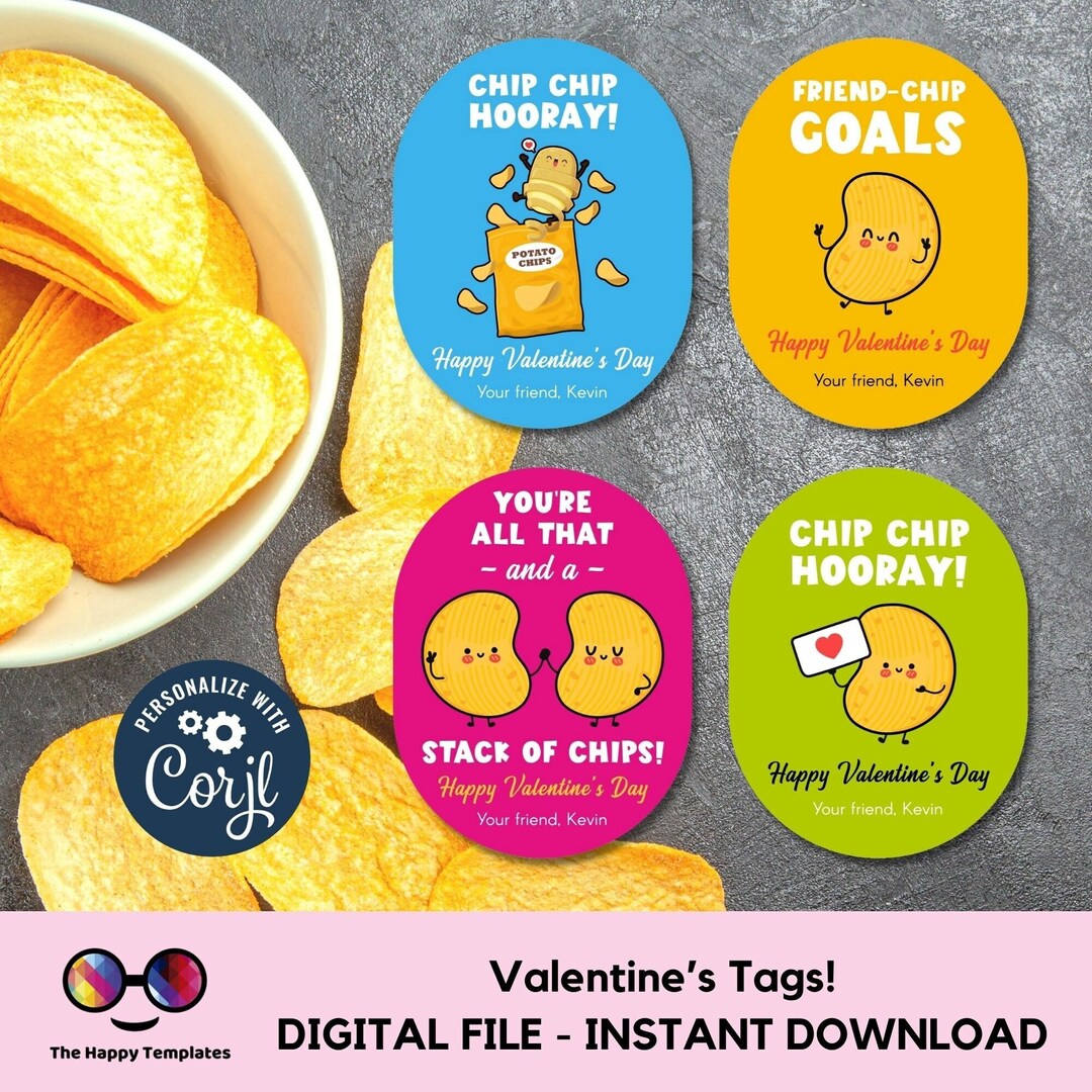 Editable School Valentine Tag | for Snack Size Chips Tag | Classroom ...