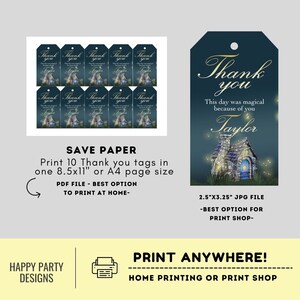 Enchanted Forest Favor Tag | Glitter Gift Tags | Thank You Tags ...