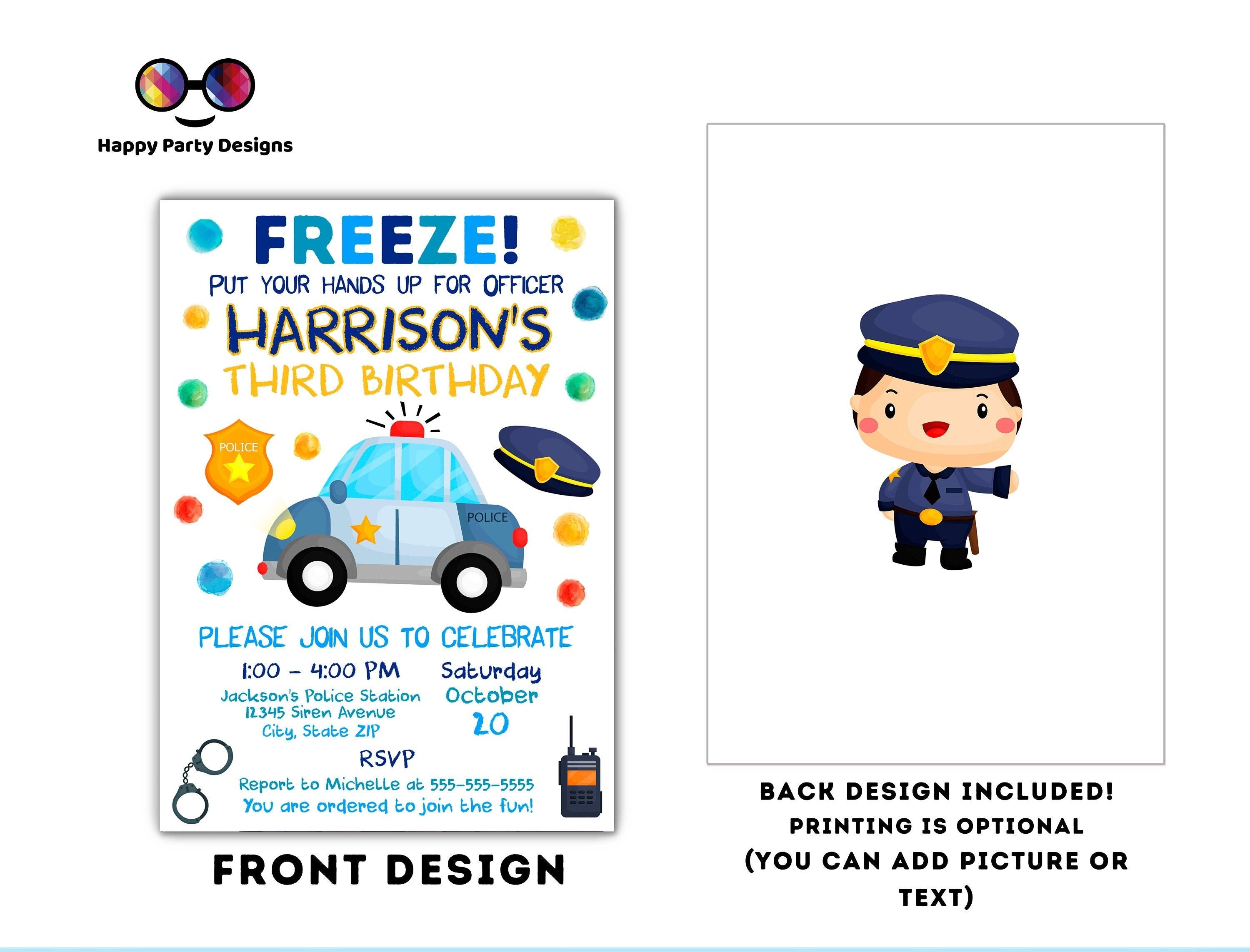 Editable Police Birthday Invitation Template Police Invite - Etsy