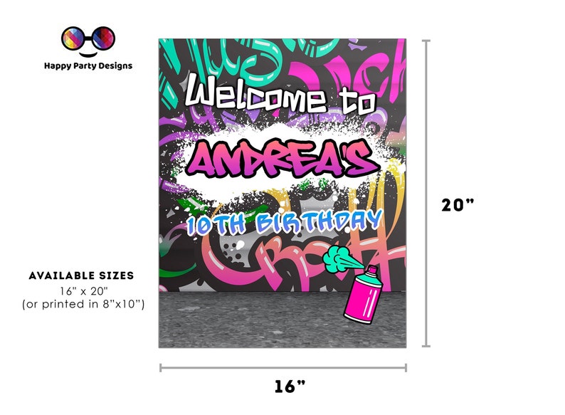 Editable Graffiti Welcome Sign Digital Graffiti Printable - Etsy