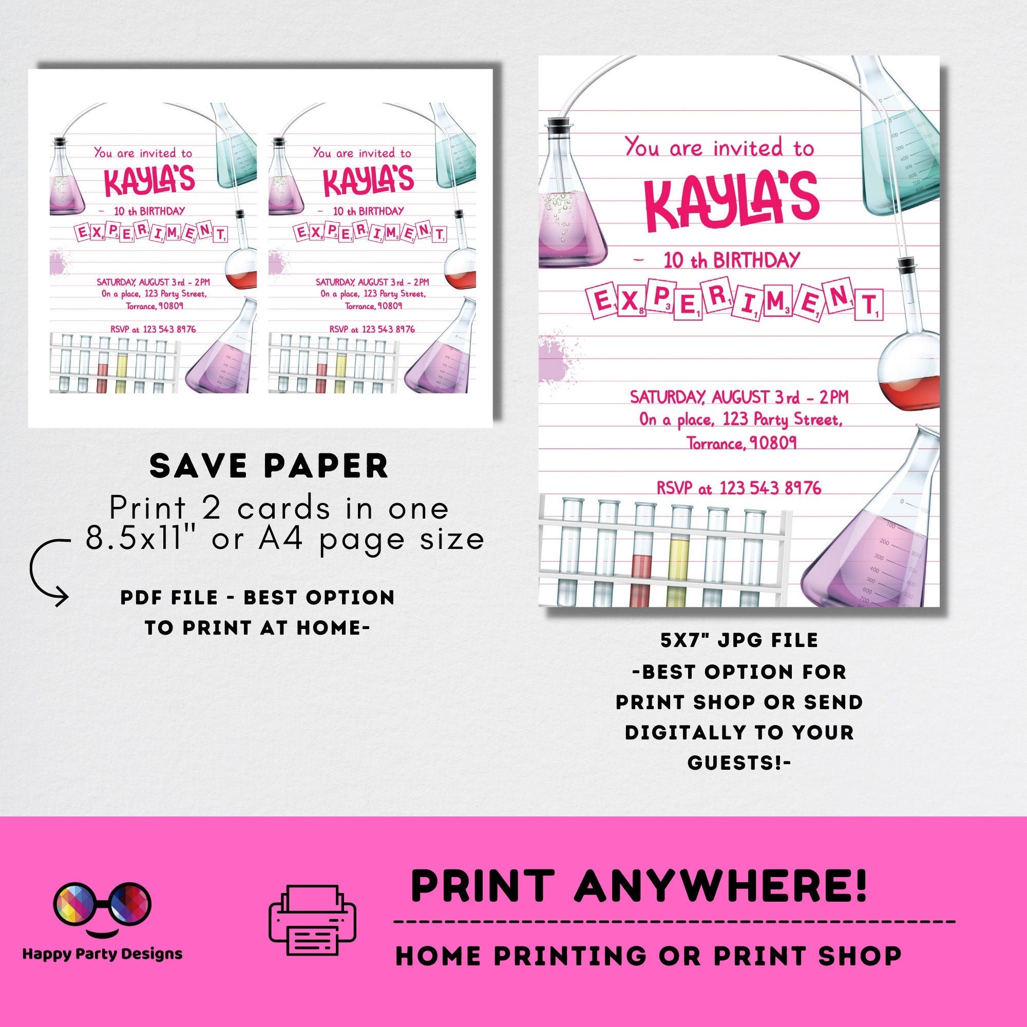 Science Party Invitation Mad Scientist Invitations - Etsy