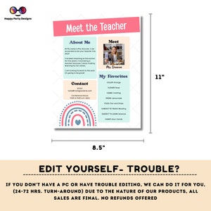 Editable Boho Meet the Teacher | Modern Templates Bundle | Meet the ...