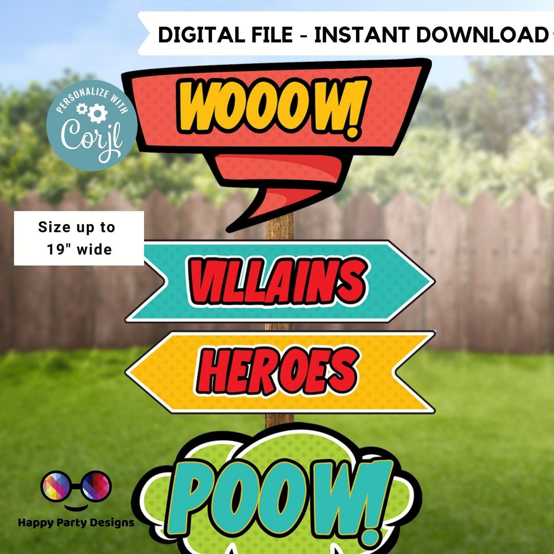 Editable Superhero Party Welcome Sign | Superhero Party Printable Sign ...