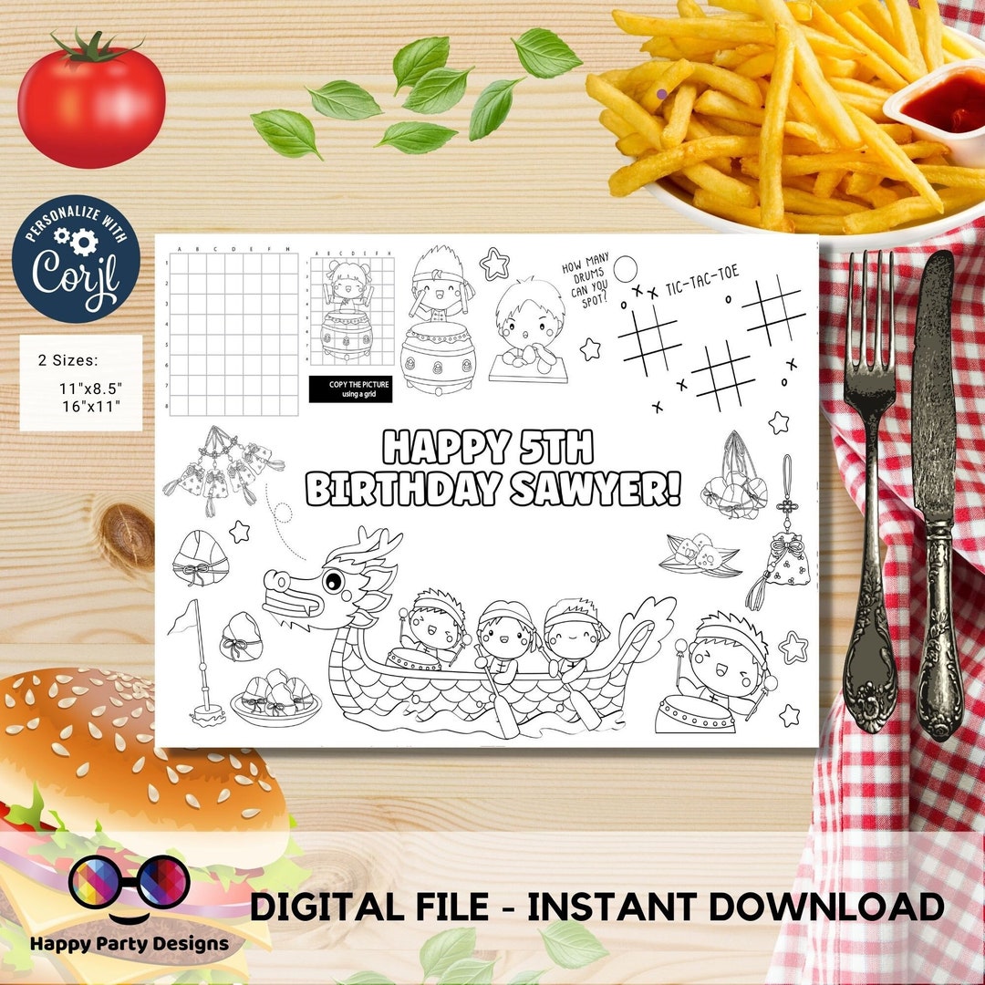 Editable Dragon Boat Coloring Activity Page | Dragon Boat Festiva Party ...