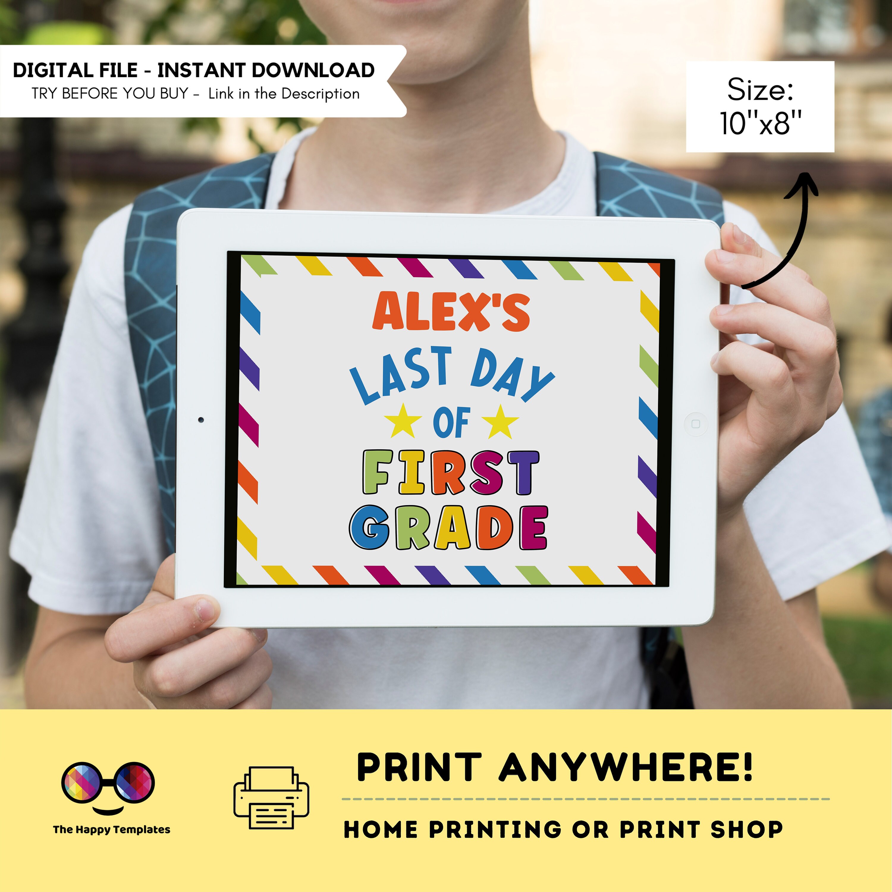 Editable Last Day of 1st Grade | First Grade Sign | Last Day of 1st ...