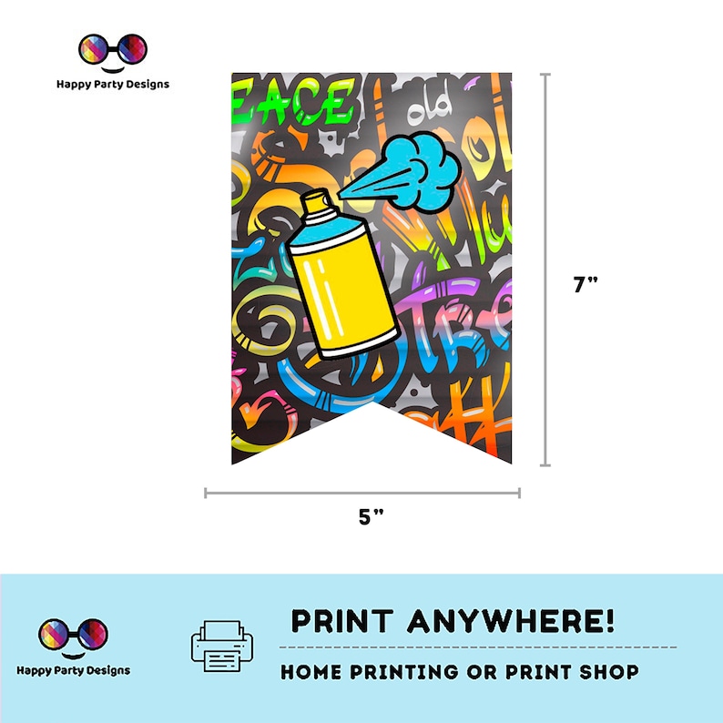 Happy Birthday Graffiti Banner Graffiti Party Birthday - Etsy