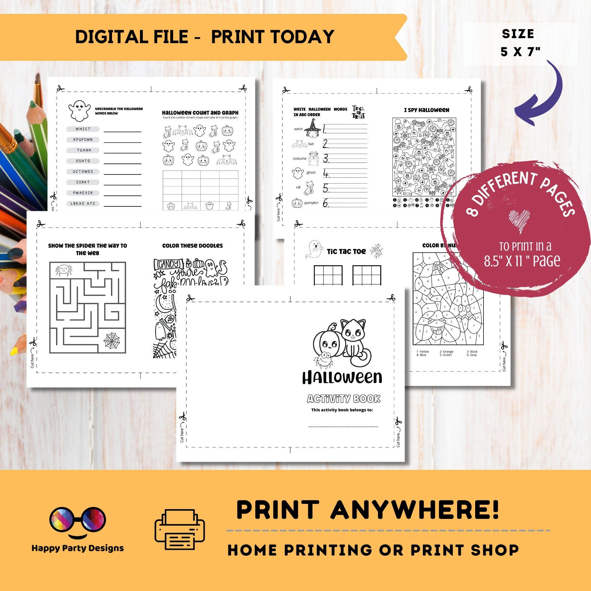 Halloween Activity Booklet | Coloring Booklet for Halloween | Printable ...