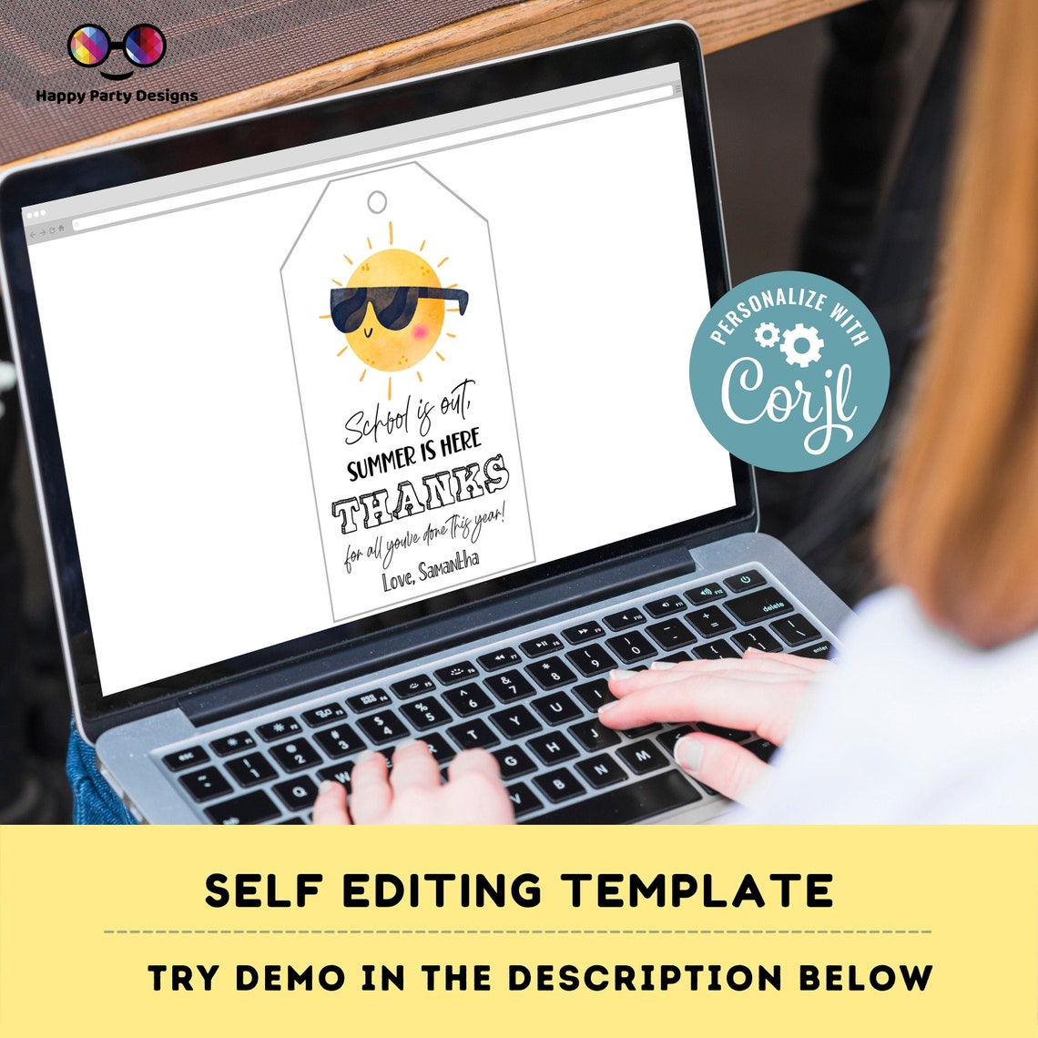 Teacher Appreciation Gift Tag Template | Editable Sunshine Thank You ...