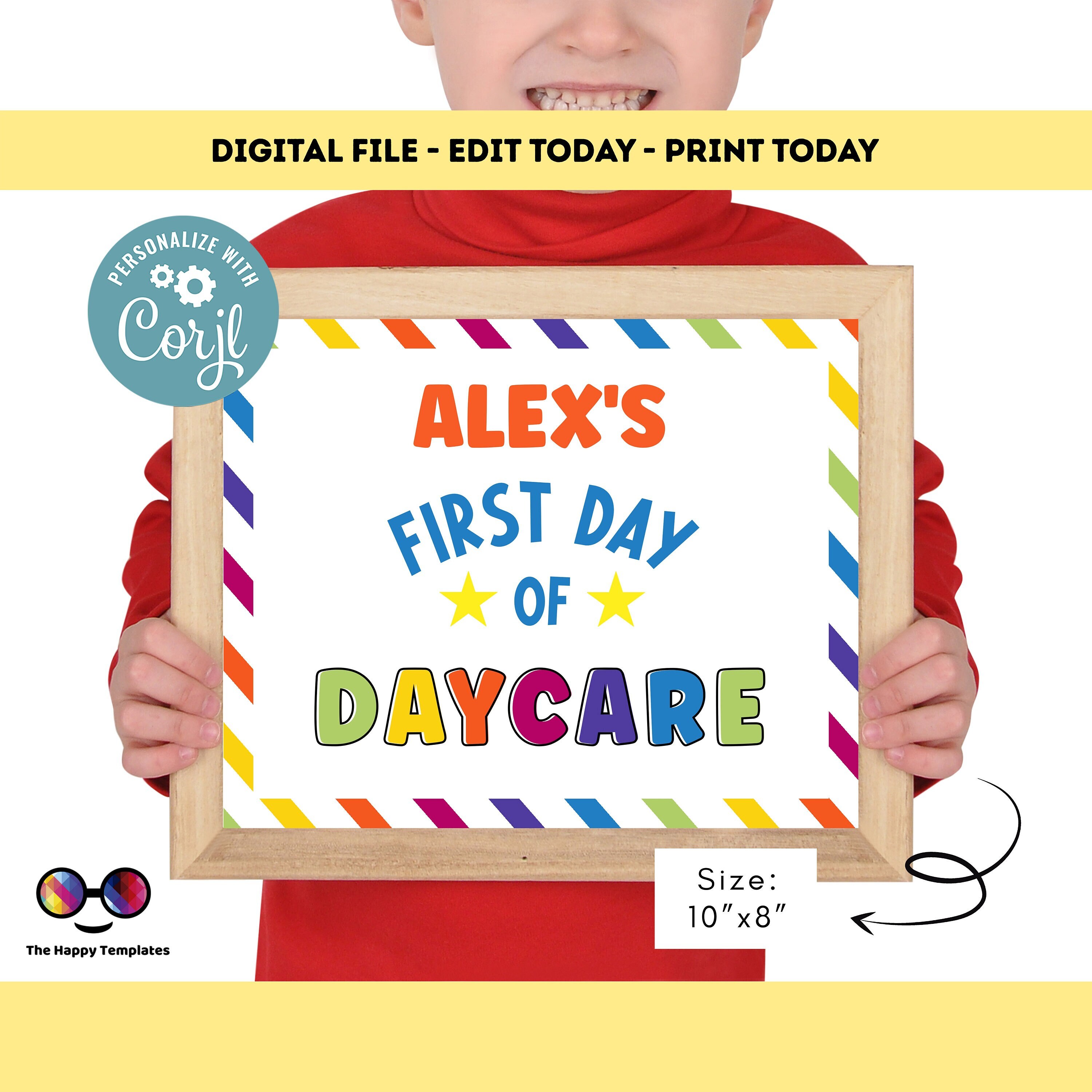 Editable First Day of Daycare Daycare Sign 1st Day of - Etsy