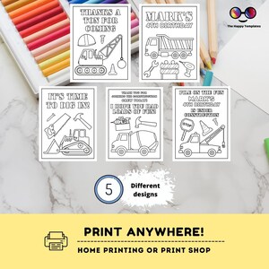 Editable Under Construction Coloring Pages 5 | Trucks Birthday Activity ...