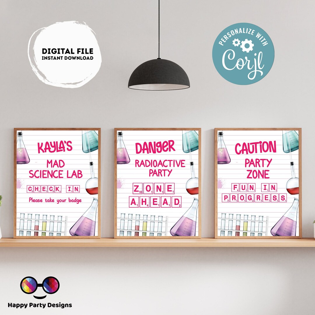 Editable Science Sign | Mad Scientist Sign | Science Birthday | Science ...