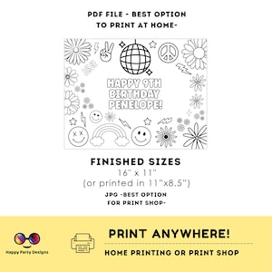 Editable Groovy Coloring Page | Placemat Coloring Page | Any Age ...