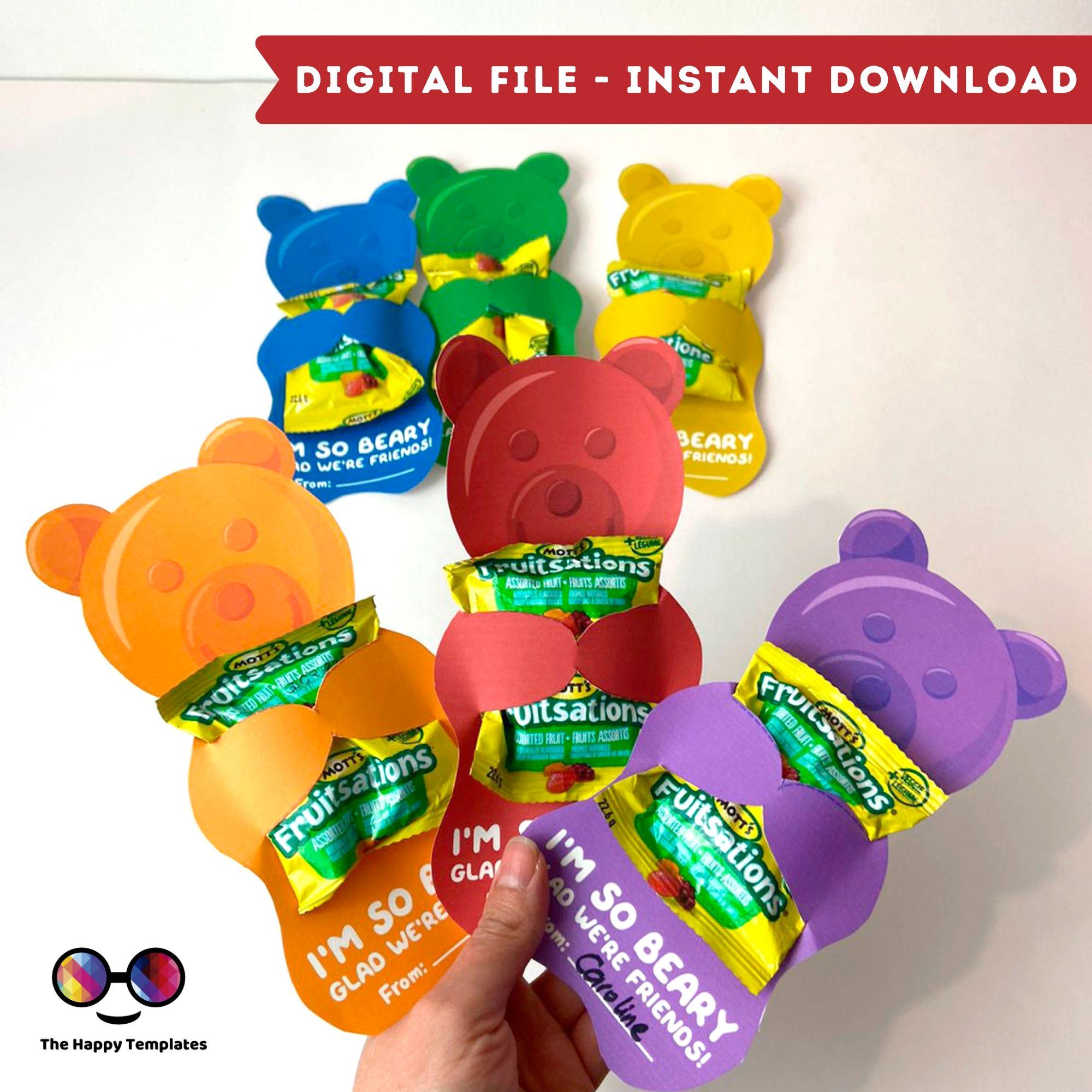 Gummy Bear Valentine Card | Bear Tag | Valentine Tag for School ...