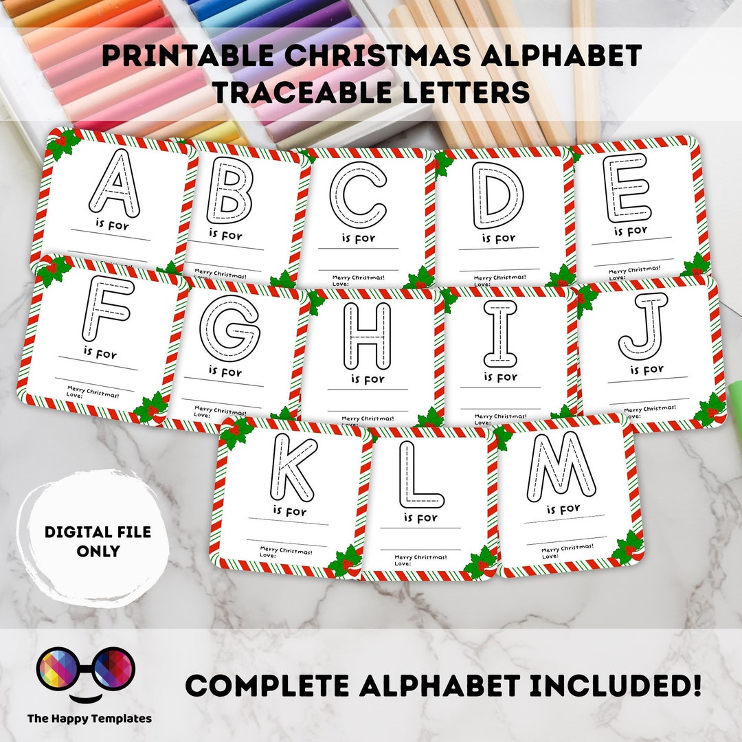 Traceable Alphabet Holiday Favor Tag | Instant Download | Christmas ...