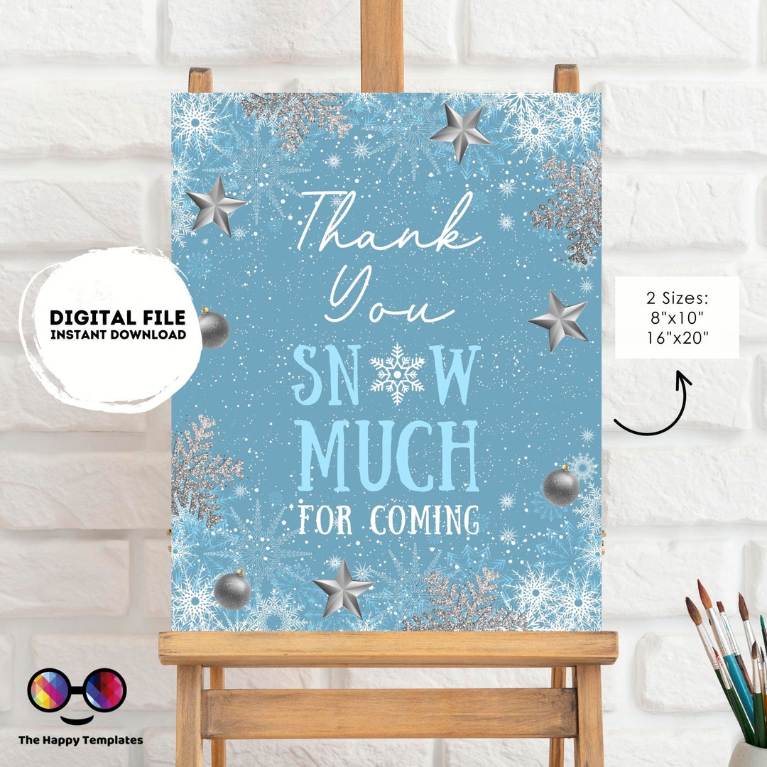 Thank You Snow Much Sign | Welcome Sign | Christmas Party Welcome Sign ...
