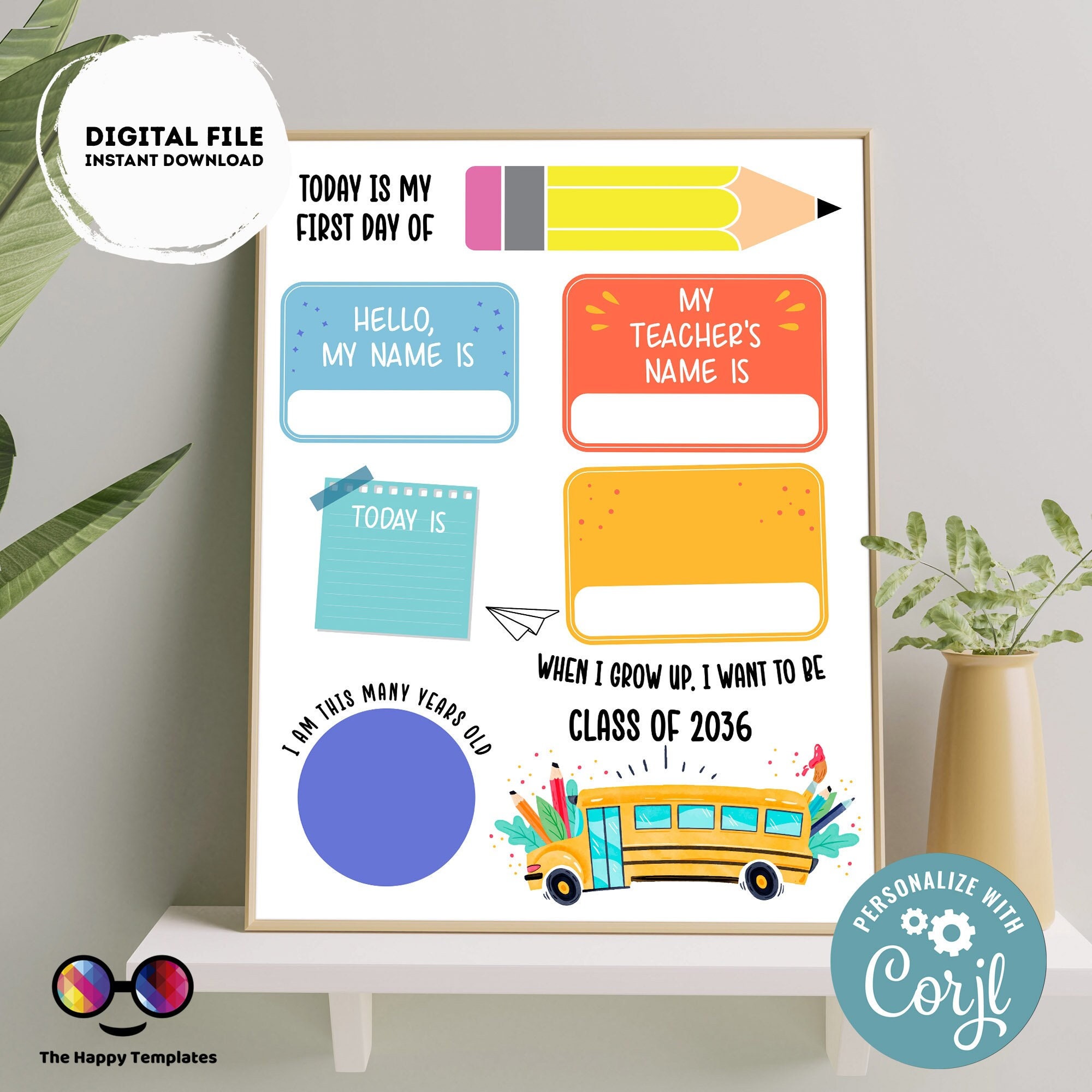 Editable My First Day of School Poster | First Day of School Sign ...