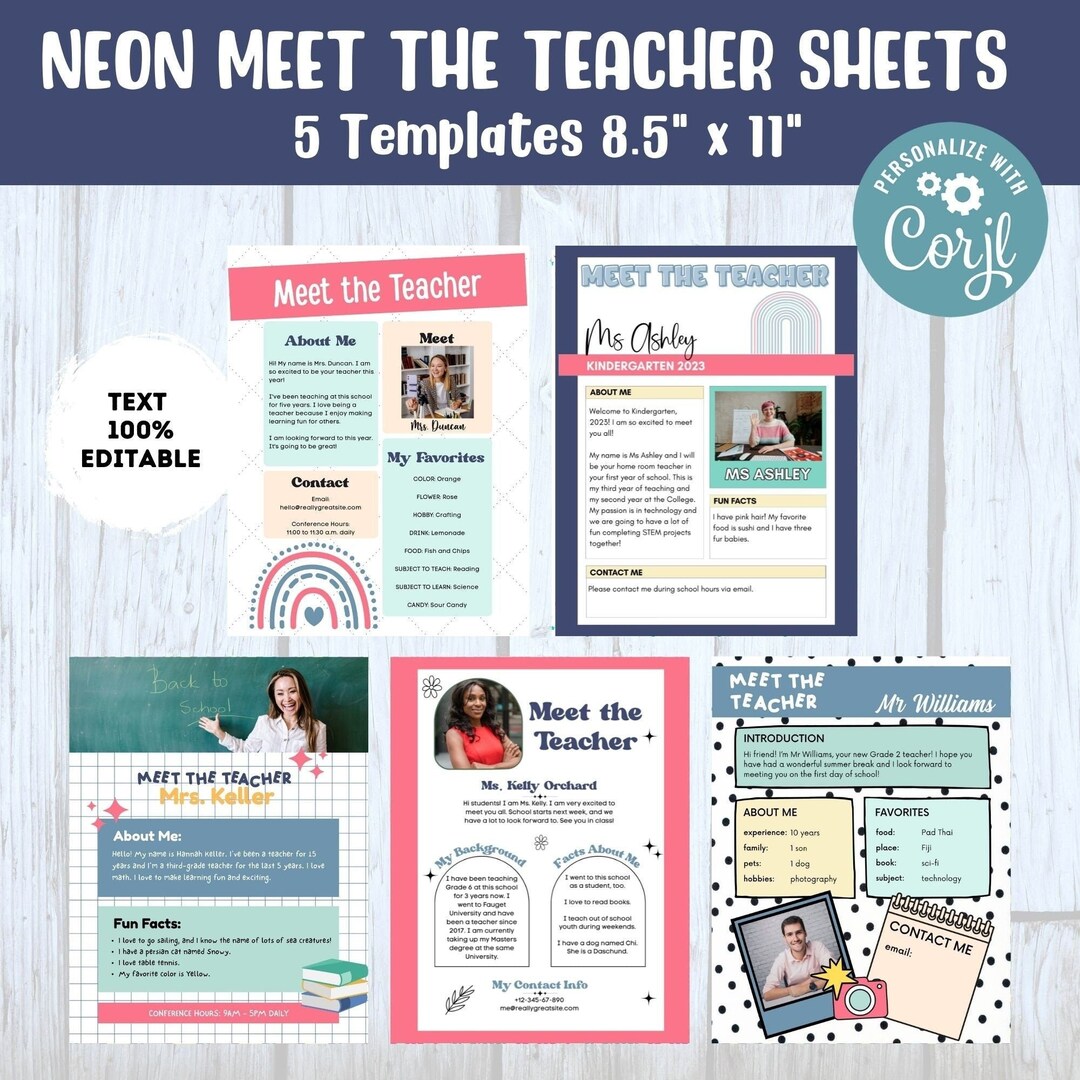 Editable Meet the Teacher Modern Templates Bundle Meet the Teacher ...
