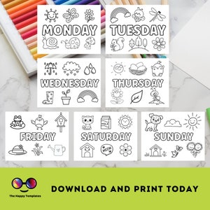 Days of the Week Printable Coloring Pages | for Kids | Coloring Pages ...