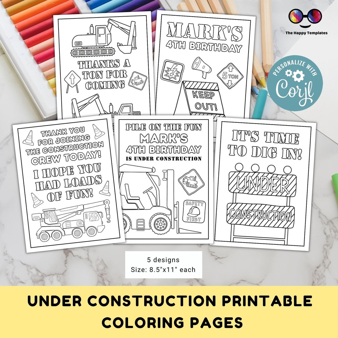 Editable Construction Trucks Coloring Pages 5 | Under Construction ...