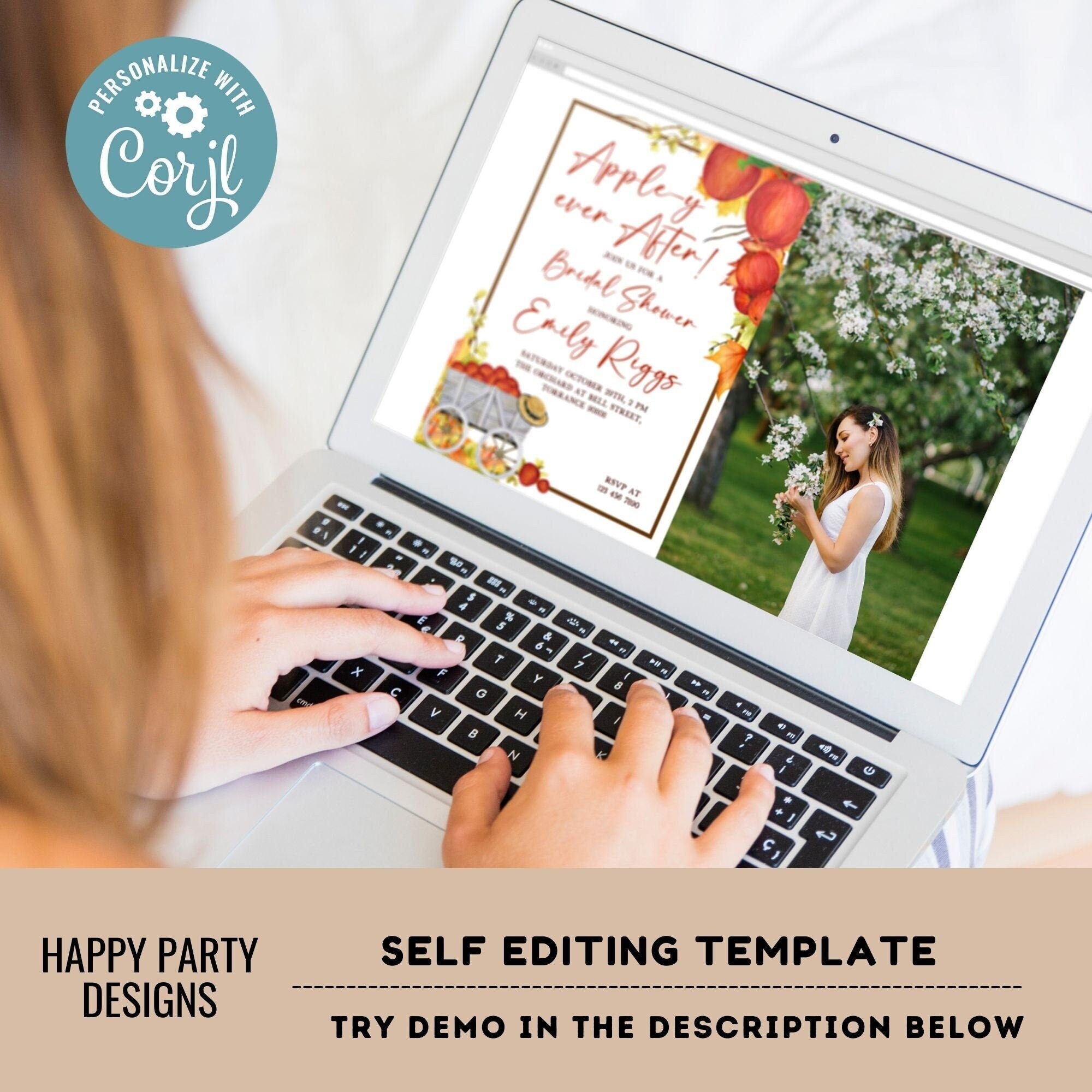 Apple-y Ever After Invite With Photo | Apple Fall Harvest Couple's ...