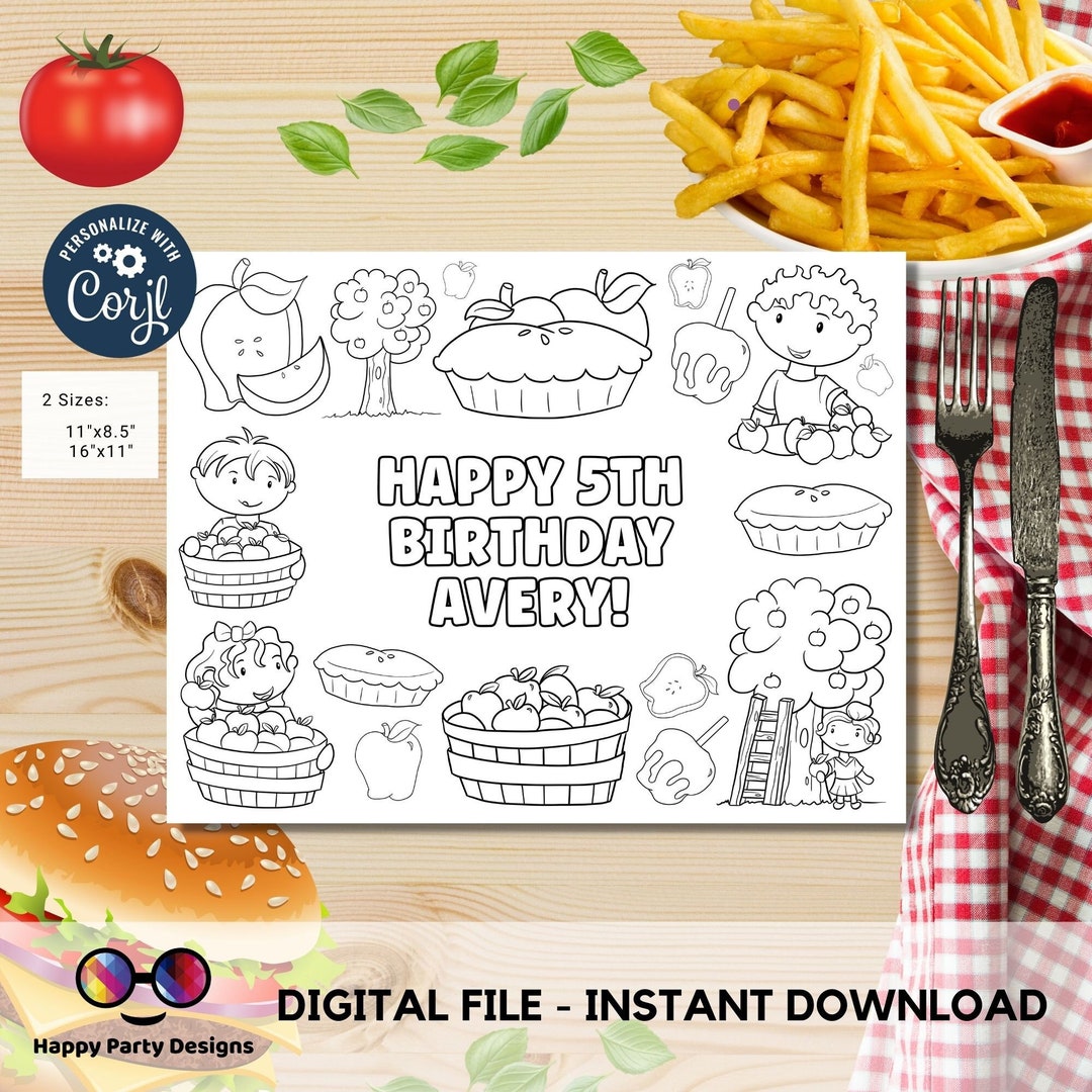 Editable Apple Harvest Coloring Page | Apple Decoration Coloring Page ...
