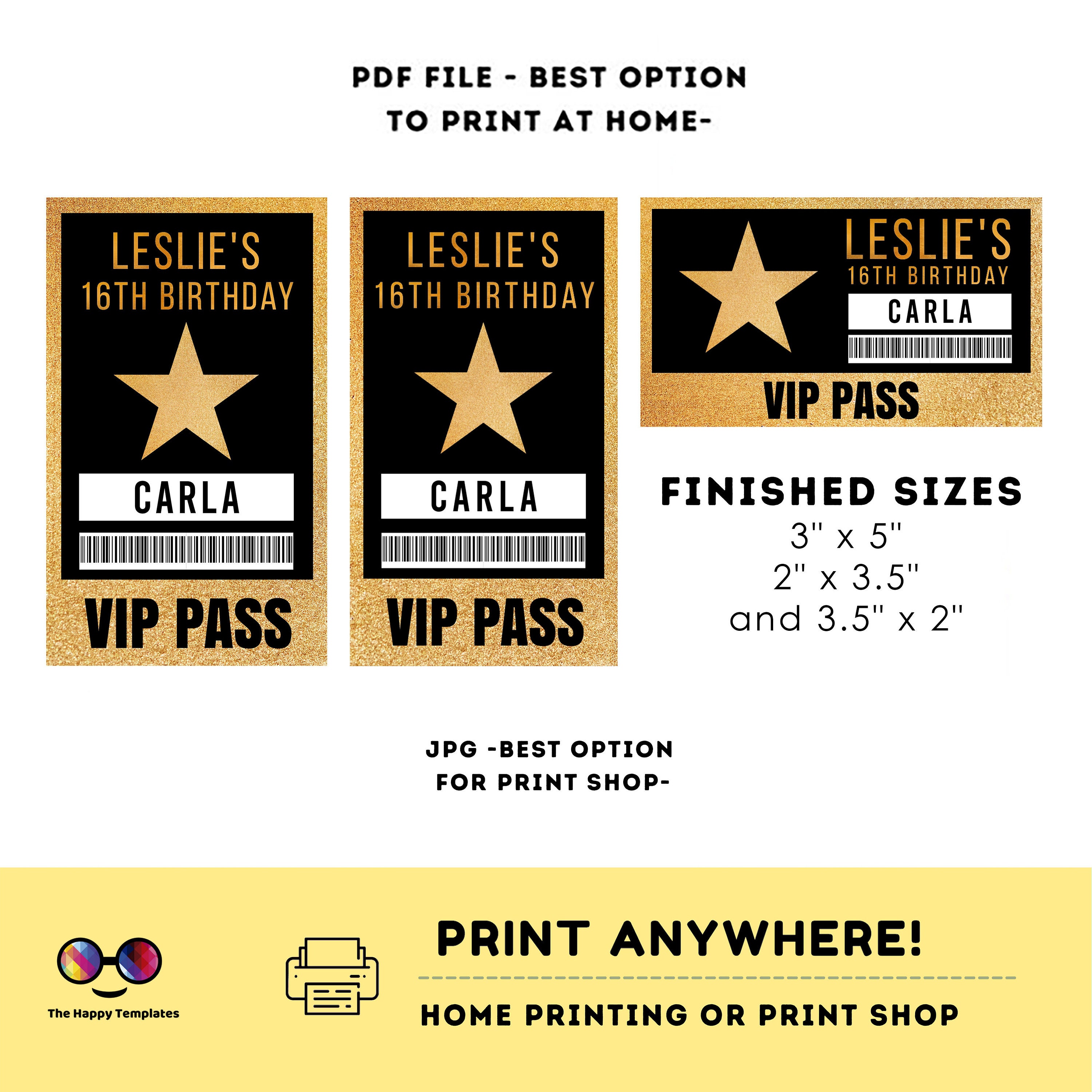 Editable Rockstar Party VIP Party | rockstar VIP Party Backstage Pass ...