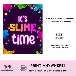 Slime Sign | Editable Slime Sign | Butterfly Birthday | Slime Birthday ...