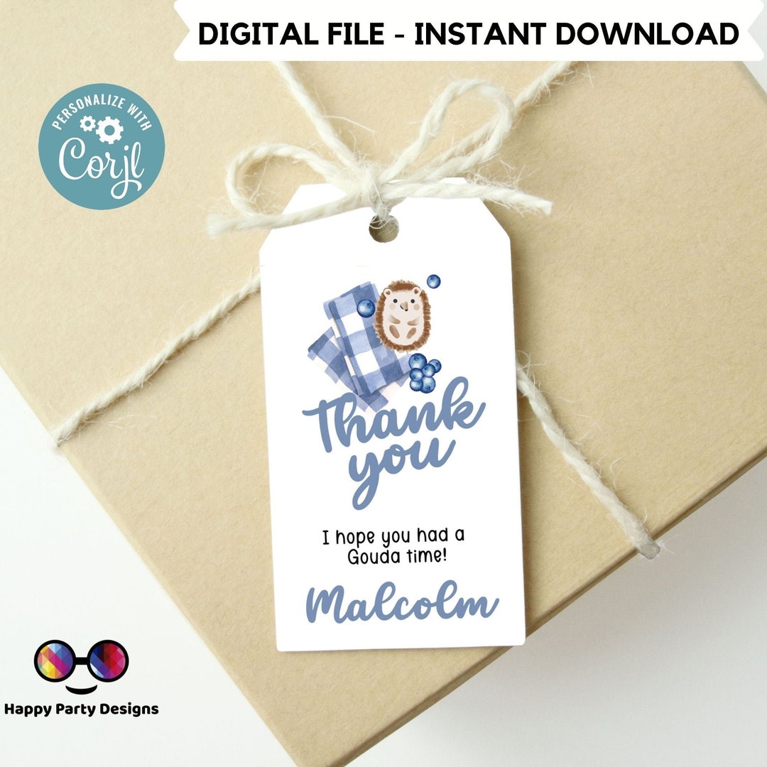 Picnic Birthday Thank You Tags | Picnic Gift Tags | Thank You Tags ...