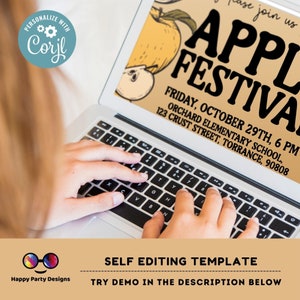 Apple Festival Invite | Editable Apple Harvest Invitation | Digital ...