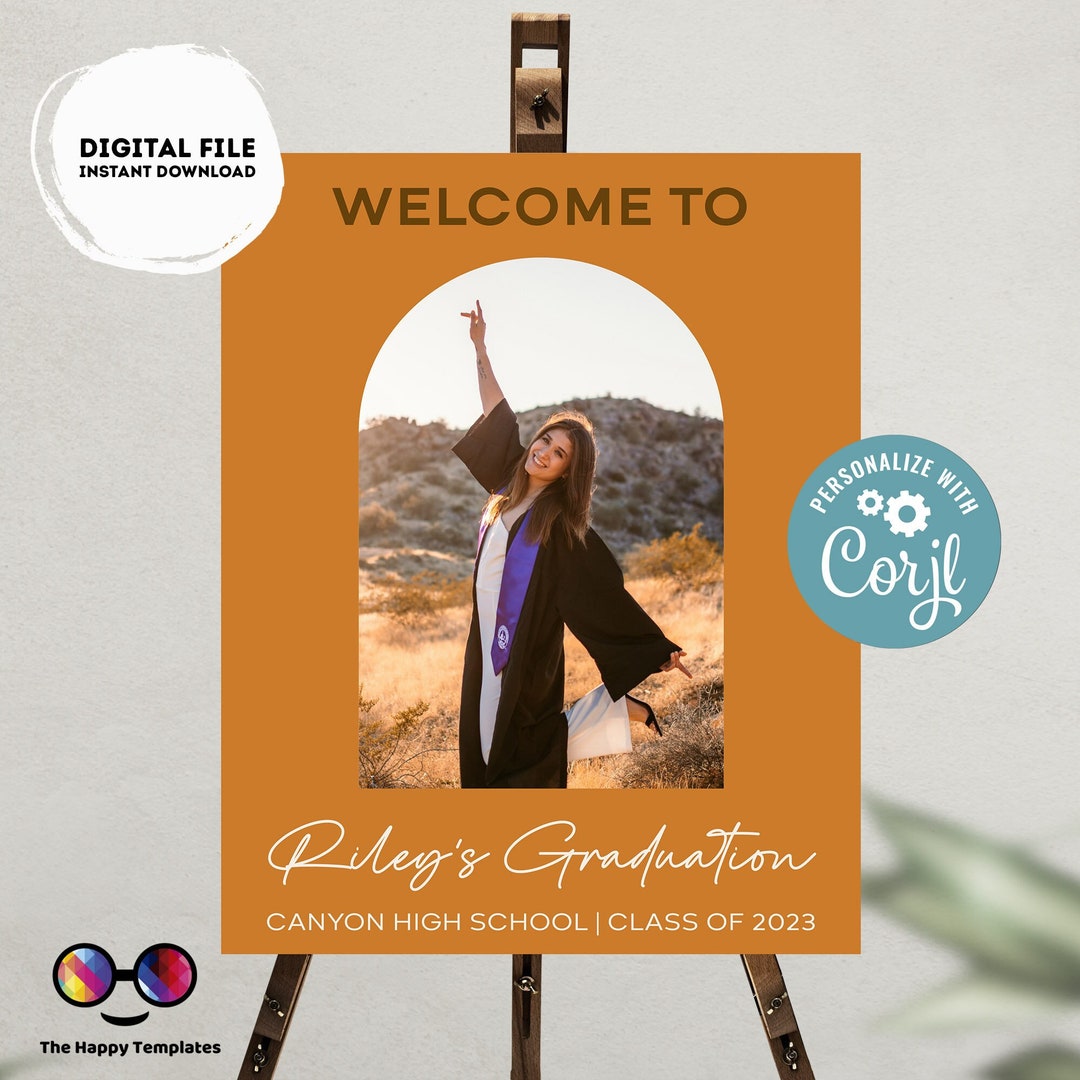 EDITABLE Graduation Welcome Sign | Graduation Photo Sign | Welcome Sign ...