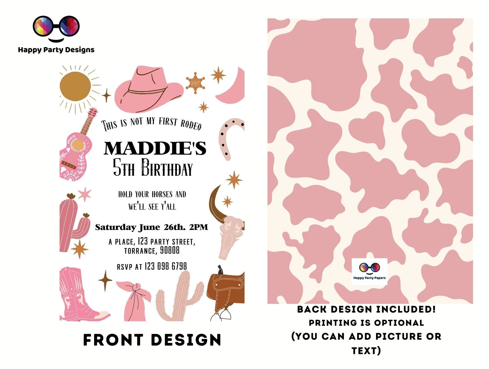 Editable Not My First Rodeo Cowboy Birthday Party Invitation - Etsy