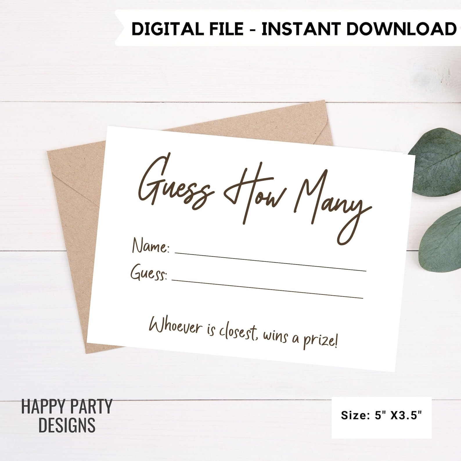 Editable Guessing Game Cards Printable Guess Cards Baby Shower Guessing ...