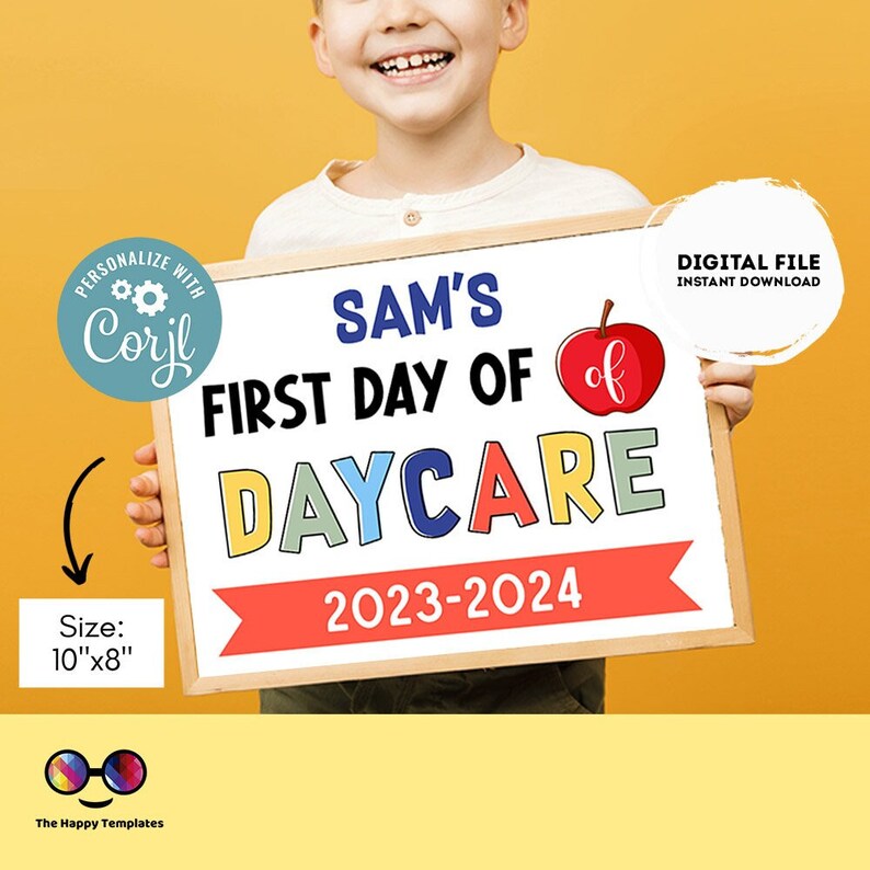 Editable First Day of Daycare Sign Daycare Sign 1st Day of - Etsy