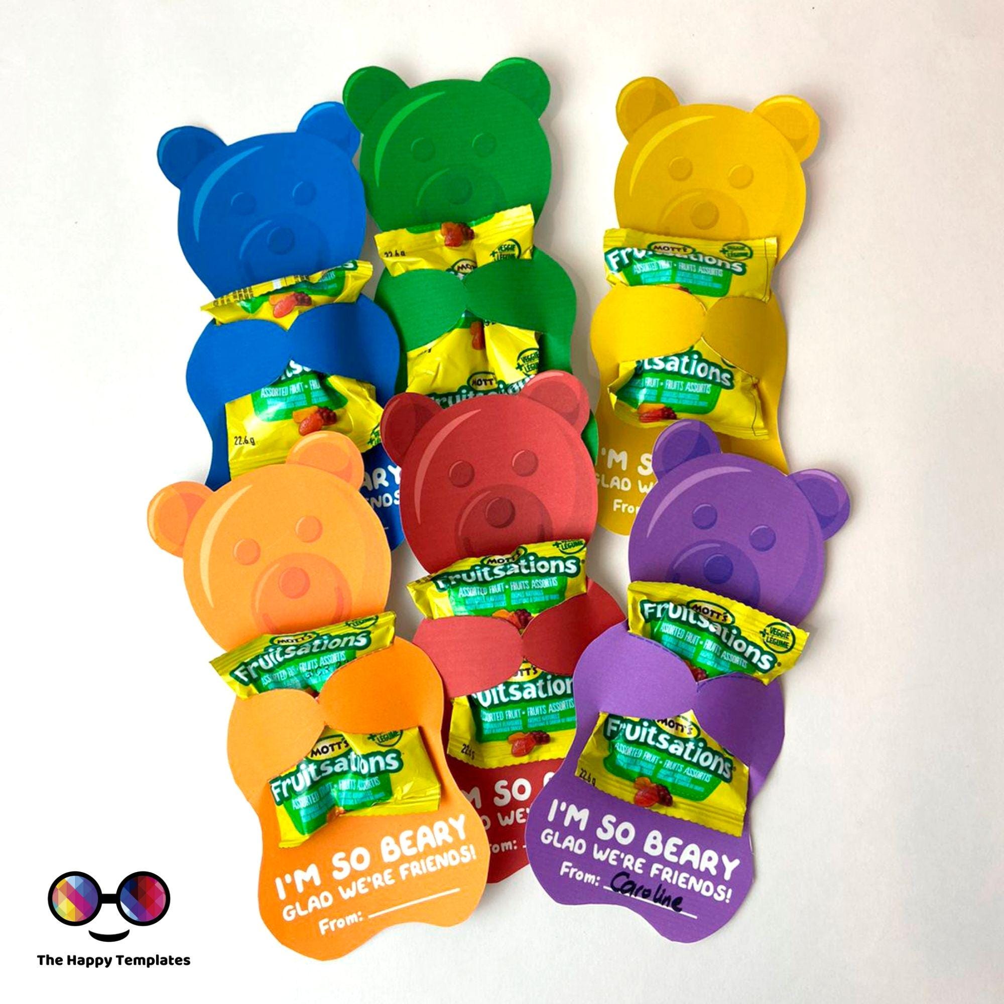 Gummy Bear Valentine Card | Bear Tag | Valentine Tag for School ...