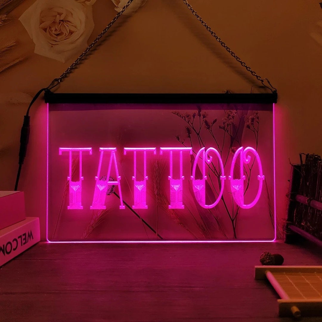 Customizable RGB Tattoo LED Neon Sign - Vibrant Color Changing Light ...