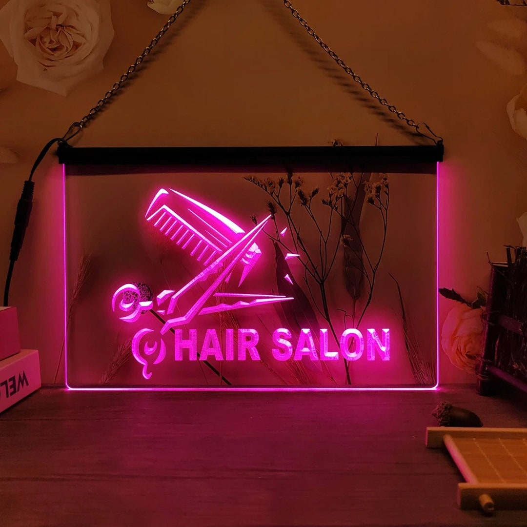 Hair Salon LED Sign Light RGB Multi-color Changing Music Lover Gift ...